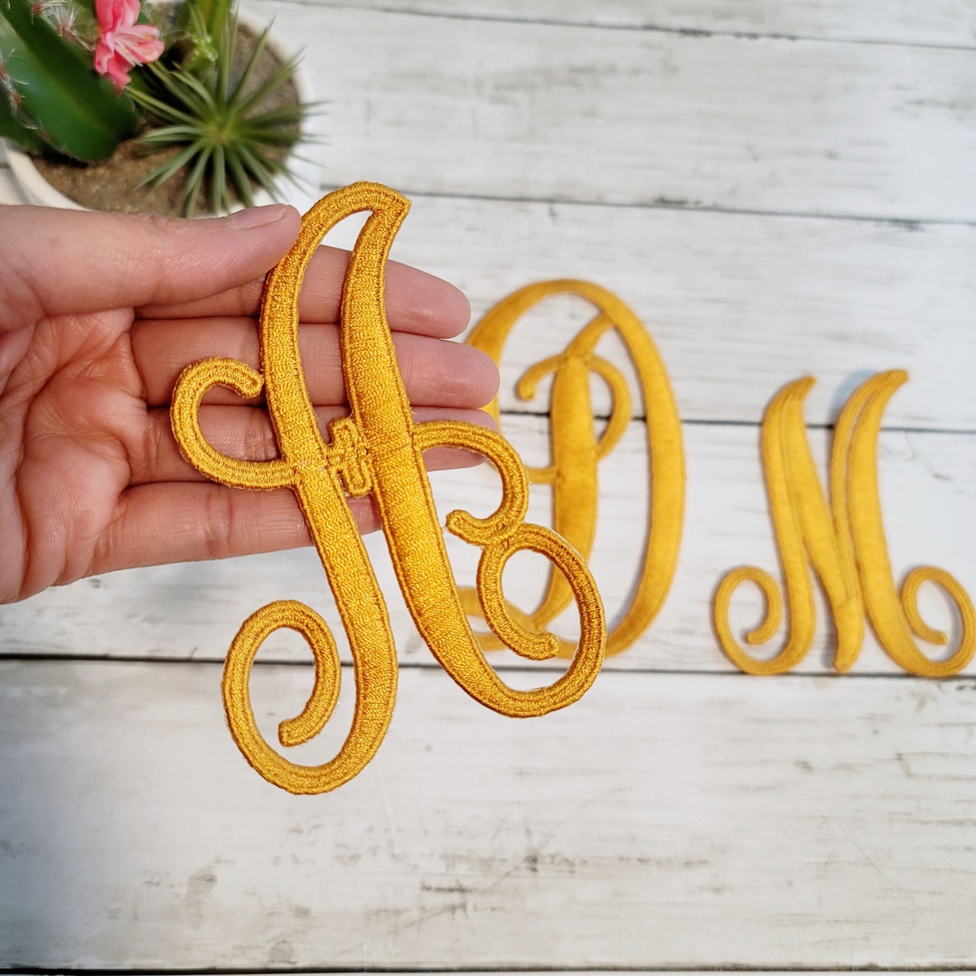 Embroidered Monogram 1 or 3 Letters | Name Iron on Embroider Patch ...