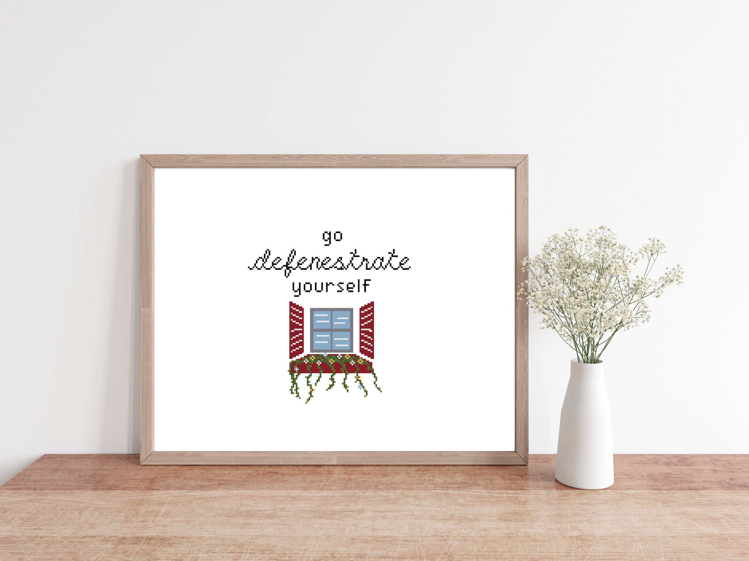 Go Defenestrate Yourself Cross Stitch Pattern Digital Funny - Etsy