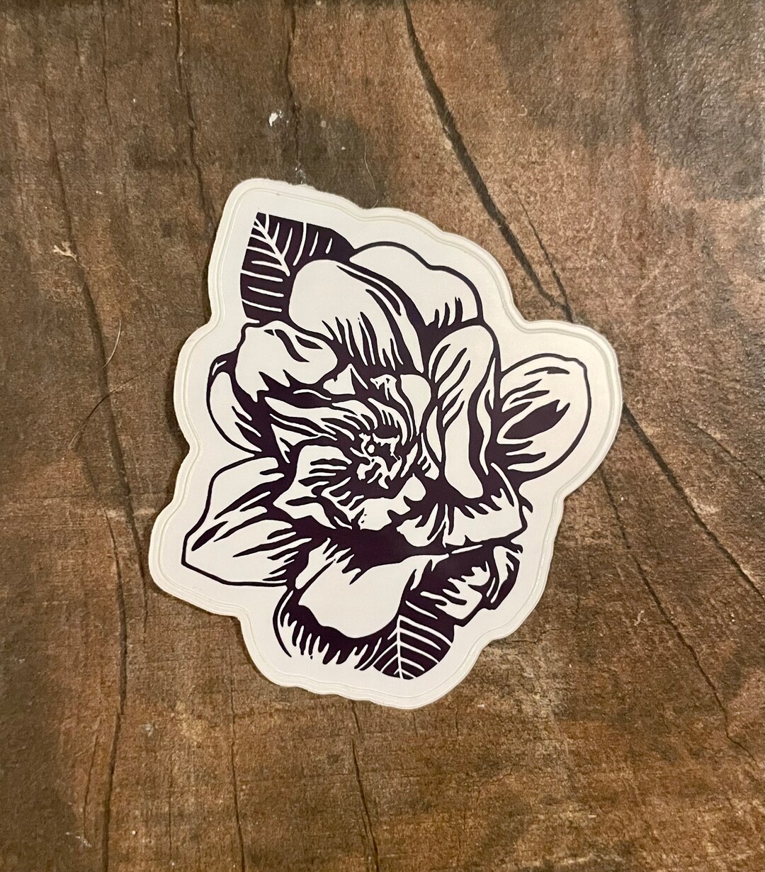 Hand-drawn Gardenia Sticker - Floral Decal for Water Bottle - Etsy