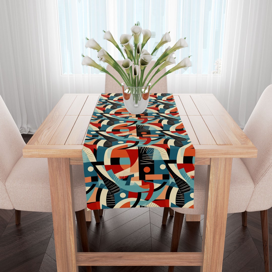 Table Runner Unique Design, 'deco Rhythmicity' Pattern by Reddandgoud ...