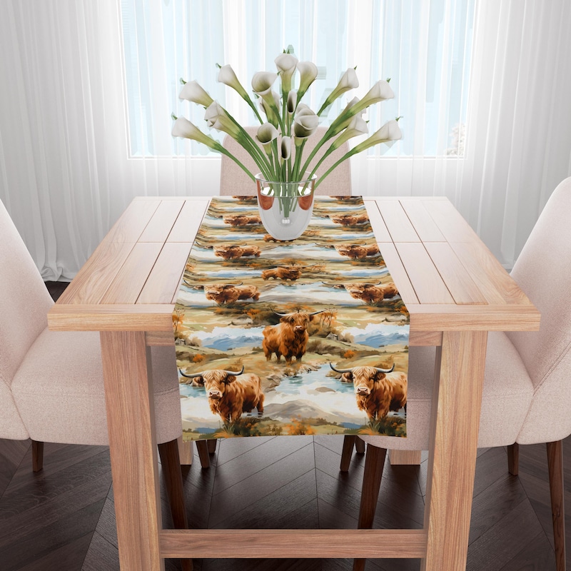 Cow Print Table Runner - Etsy