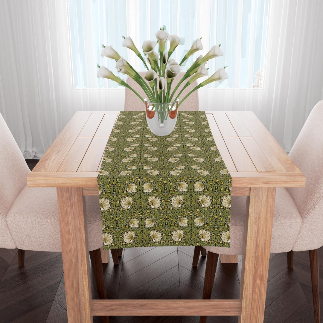 Table Runner, William Morris - Pimpernel, Peridot Design - Made to ...