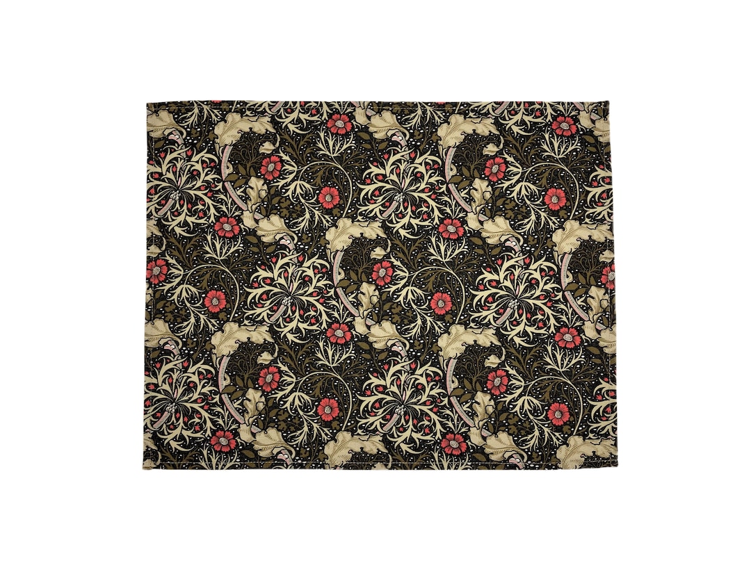 William Morris — Seaweed Design Fabric Placemat, Size: 14 X 18 Inch ...