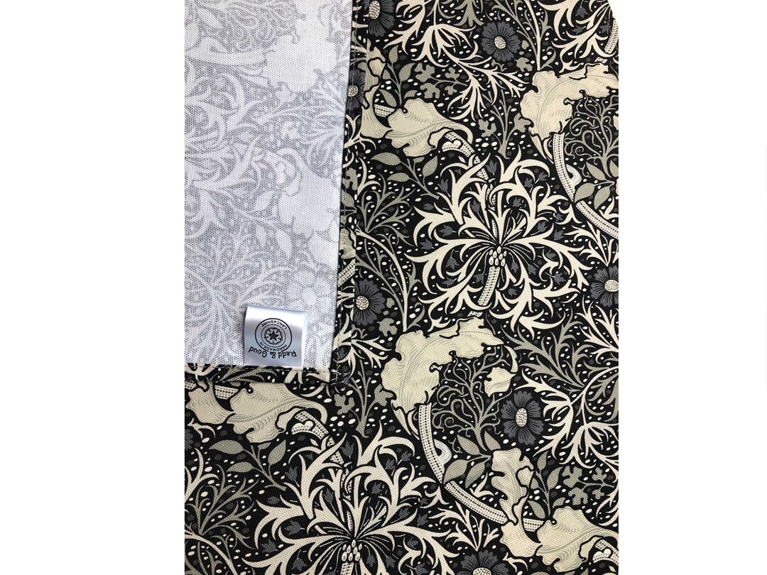 William Morris seaweed Grey Design Fabric Tea Towel, Size: 18.5 X 28.4 ...