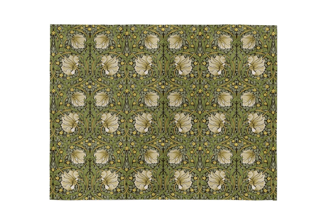 William Morris Pimpernel Peridot Design Fabric Placemat Natural Unique ...