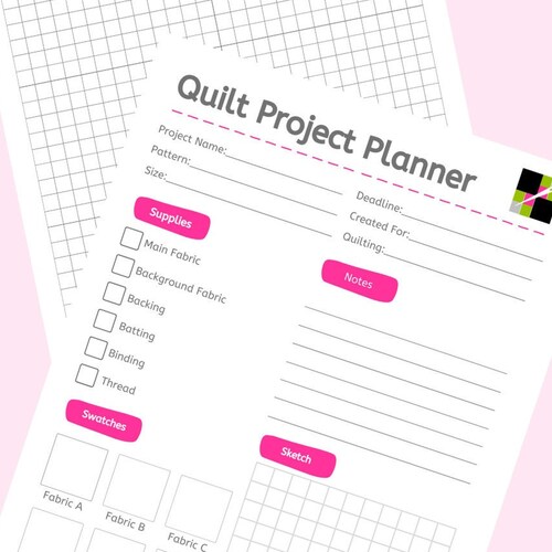 Printable Quilt Planner PDF With Graph Paper and Quilting - Etsy