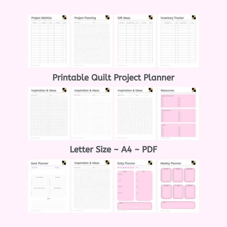 Printable Quilt Project Planner - Etsy