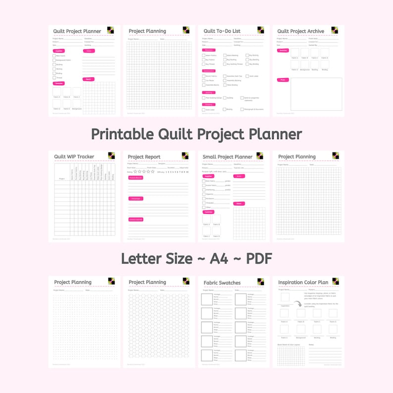 Printable Quilt Project Planner - Etsy