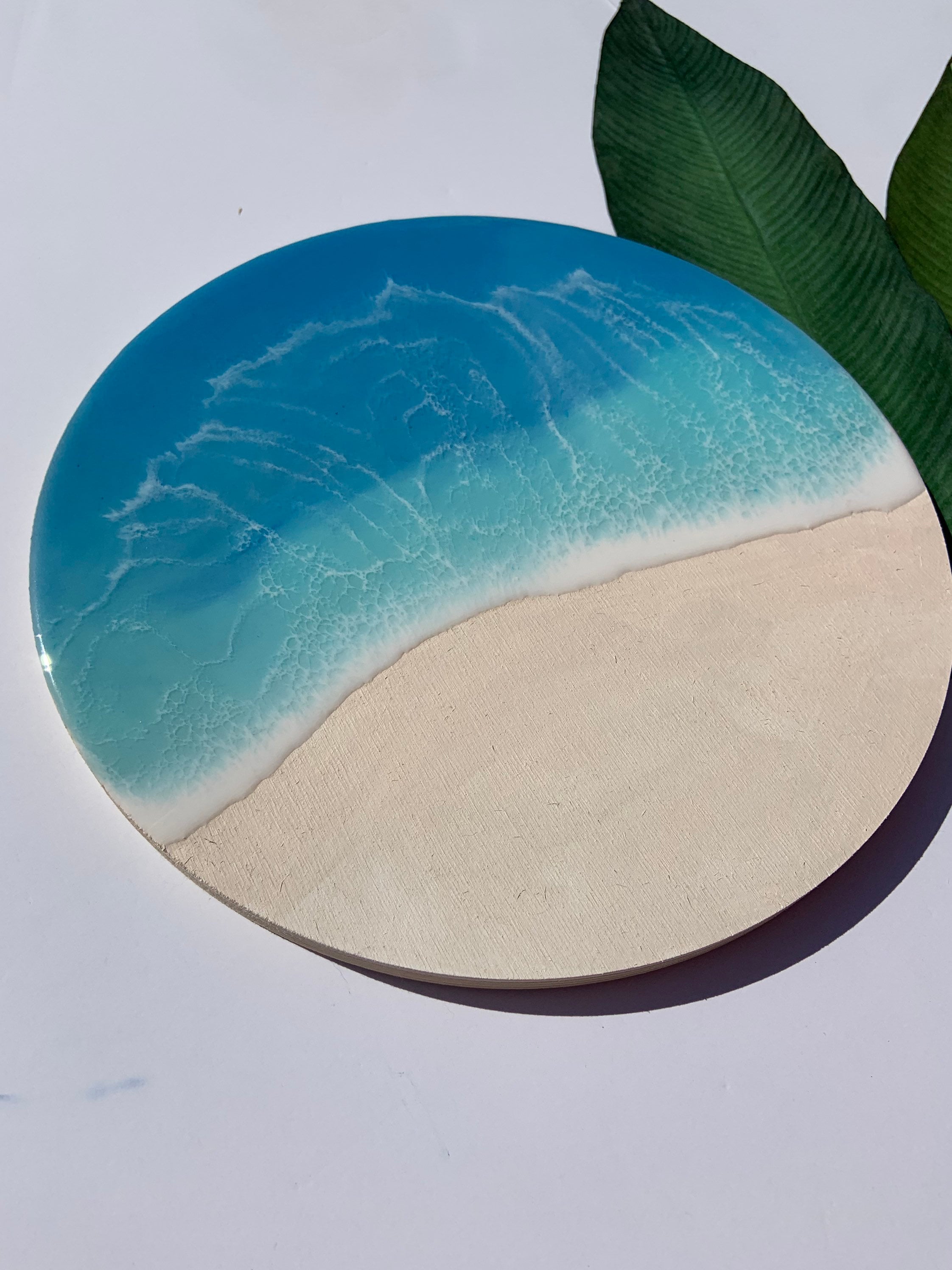 Epoxy Art Resin Beach Coastal Theme Ocean Waves Beach Wall Art Seascape ...