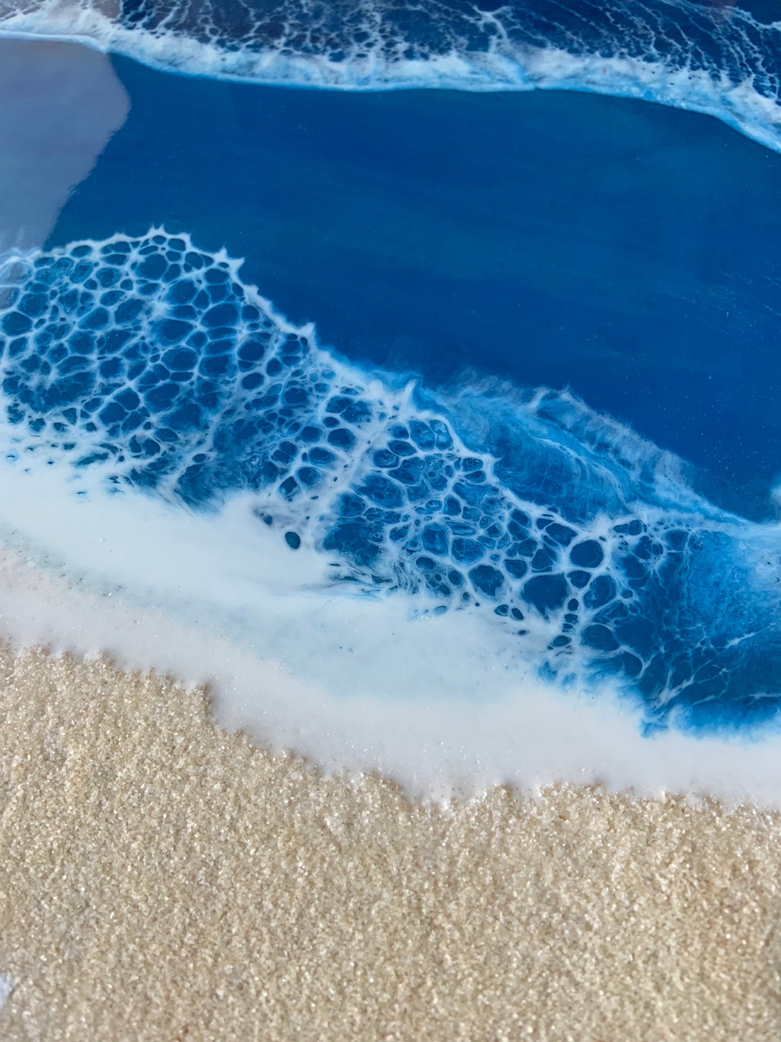 Epoxy Art Resin Beach Coastal Theme Ocean Waves Beach Wall Art Seascape ...