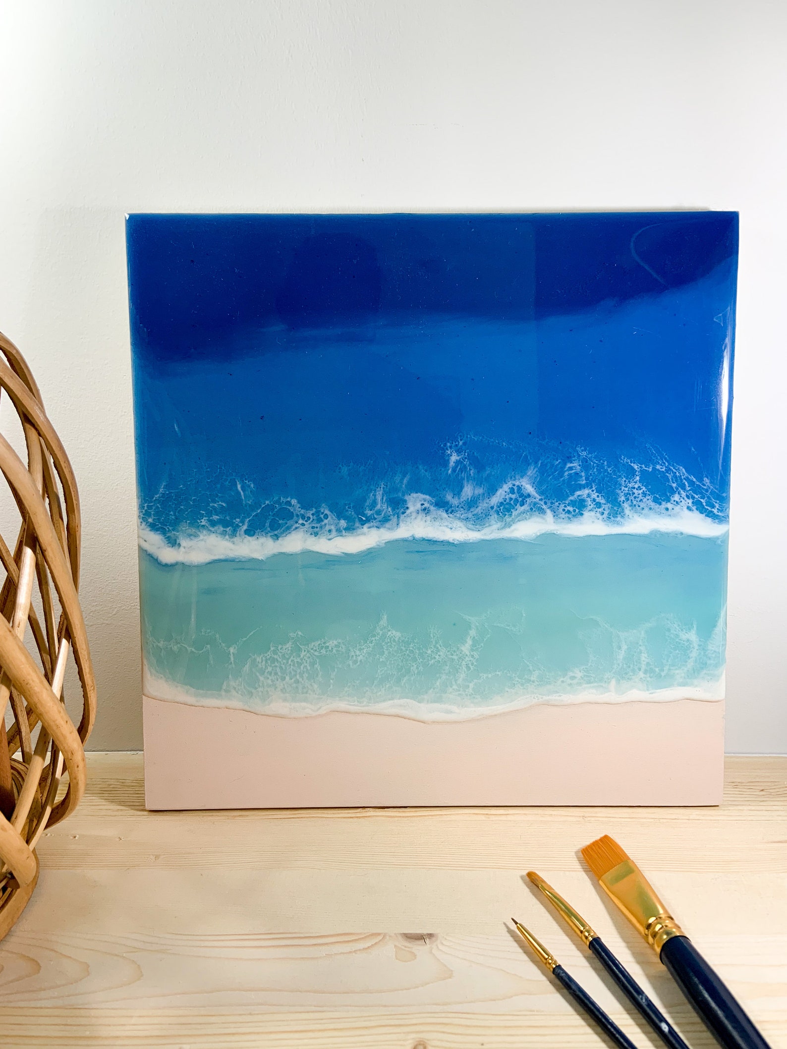 Epoxy Art Resin Beach Coastal Theme Ocean Waves Beach - Etsy