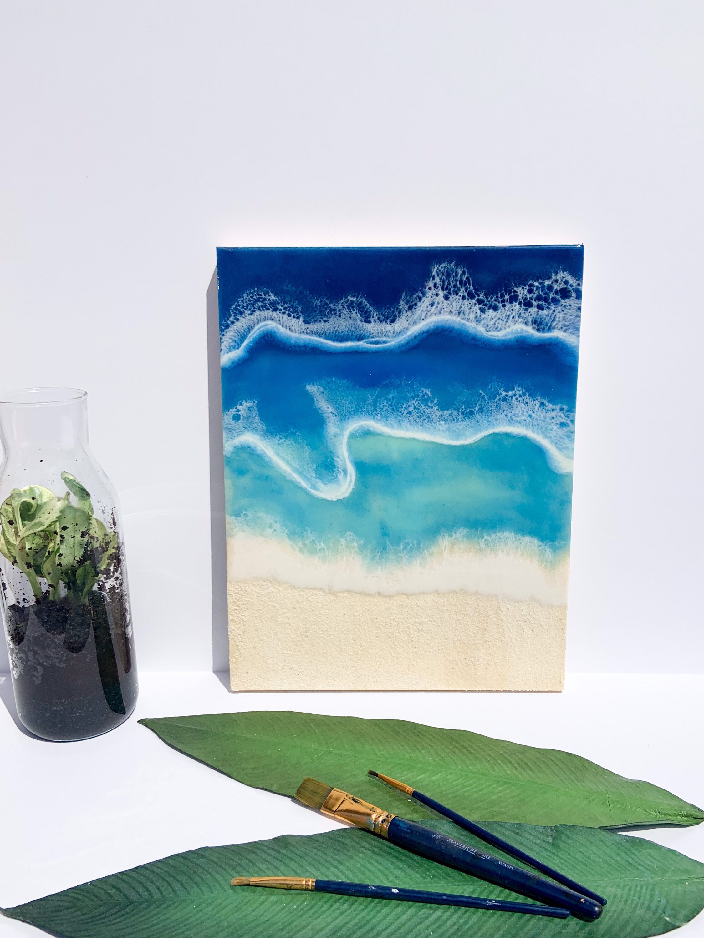 Epoxy Art | | Resin Beach | Coastal Theme | Ocean Waves | Beach | Wall ...
