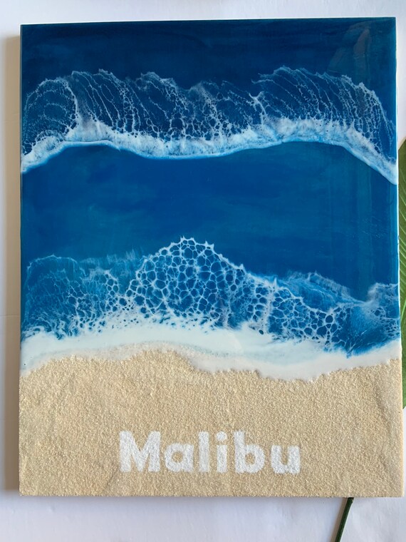 Epoxy Art Resin Beach Coastal Theme Ocean Waves Beach - Etsy