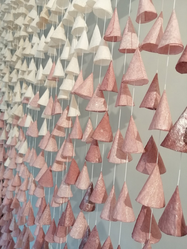 Rose Ombre Paper Cone Garland: Bridal Shower Backdrop - Etsy