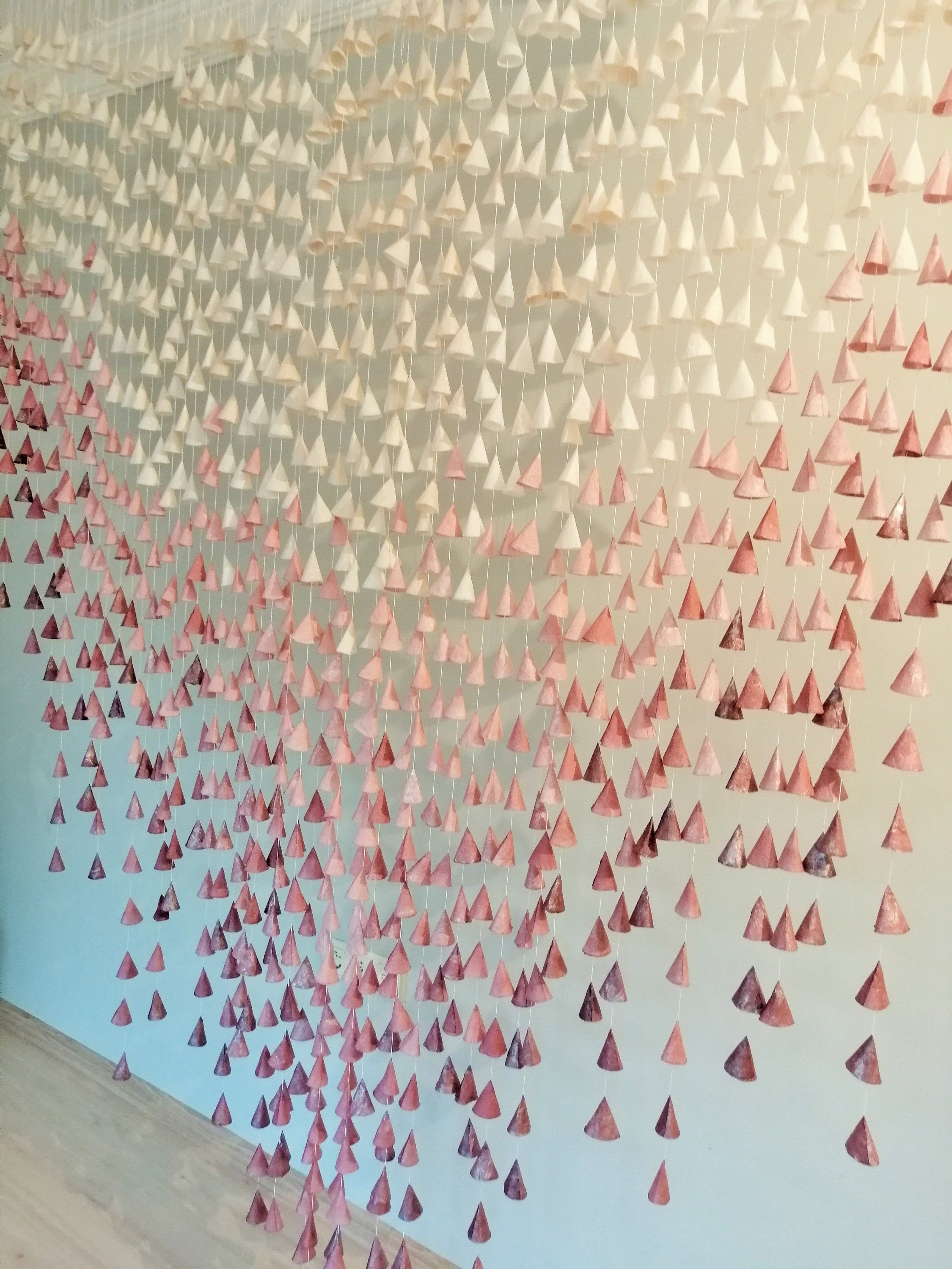 Rose Ombre Paper Cone Garland: Bridal Shower Backdrop - Etsy