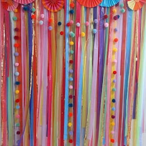 Colorful Streamer Backdrop, Fiesta Party Decor, Wedding Ceremony ...