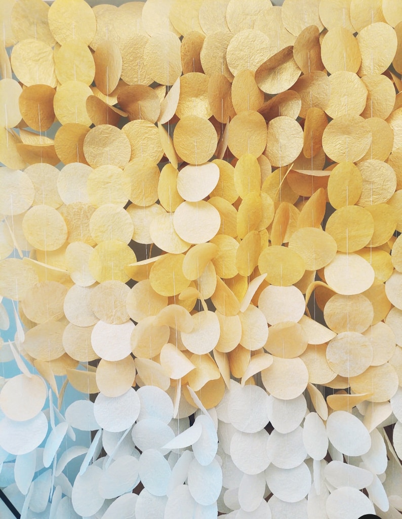 Gold Ombre Paper Circle Garland Backdrop: Wedding, Bridal Shower Decor ...