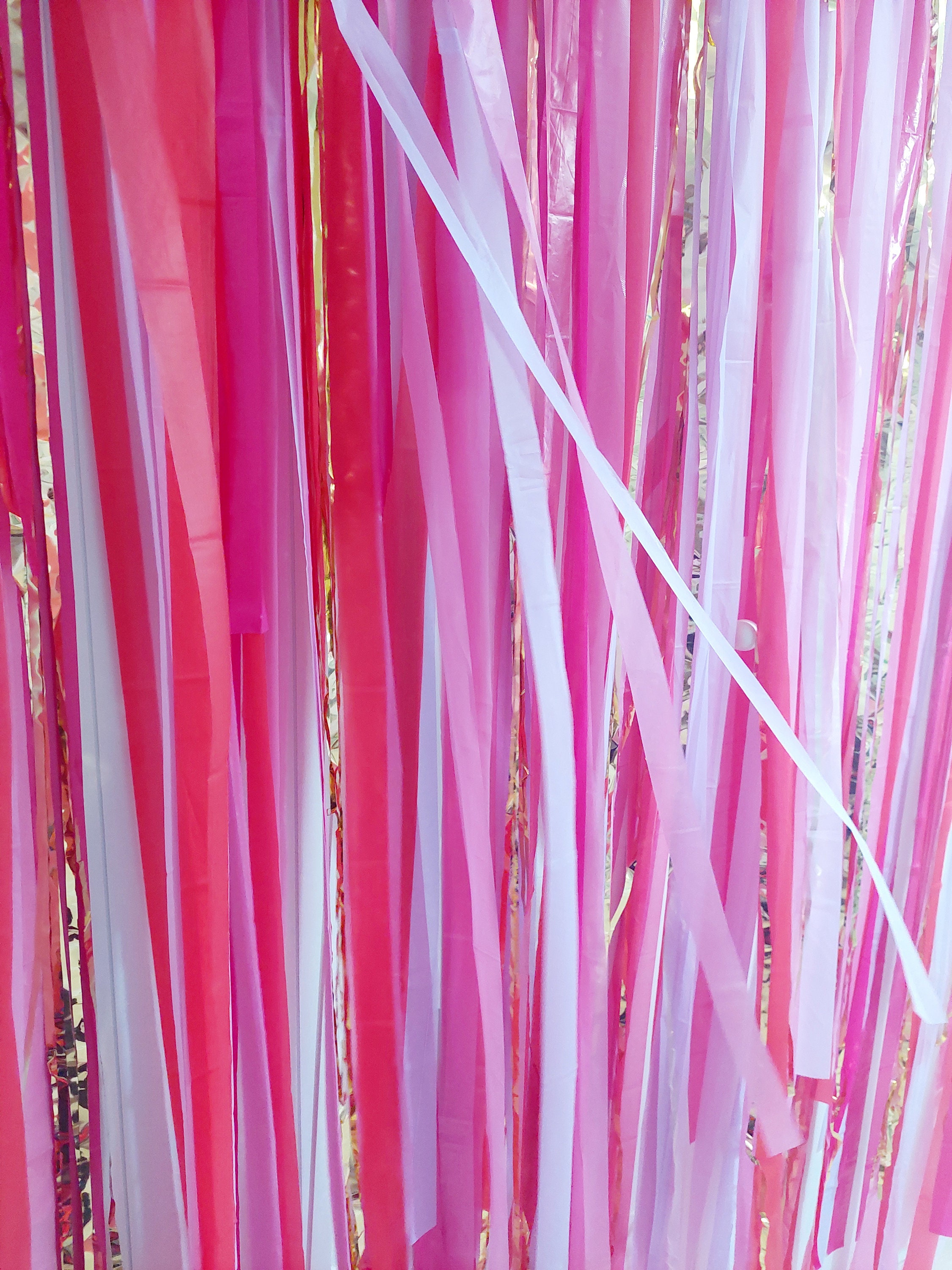 Streamer Backdrop, Bachelorette Party, Pink Wedding Ceremony Curtain ...