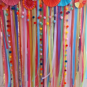 Colorful Streamer Backdrop, Fiesta Party Decor, Wedding Ceremony ...