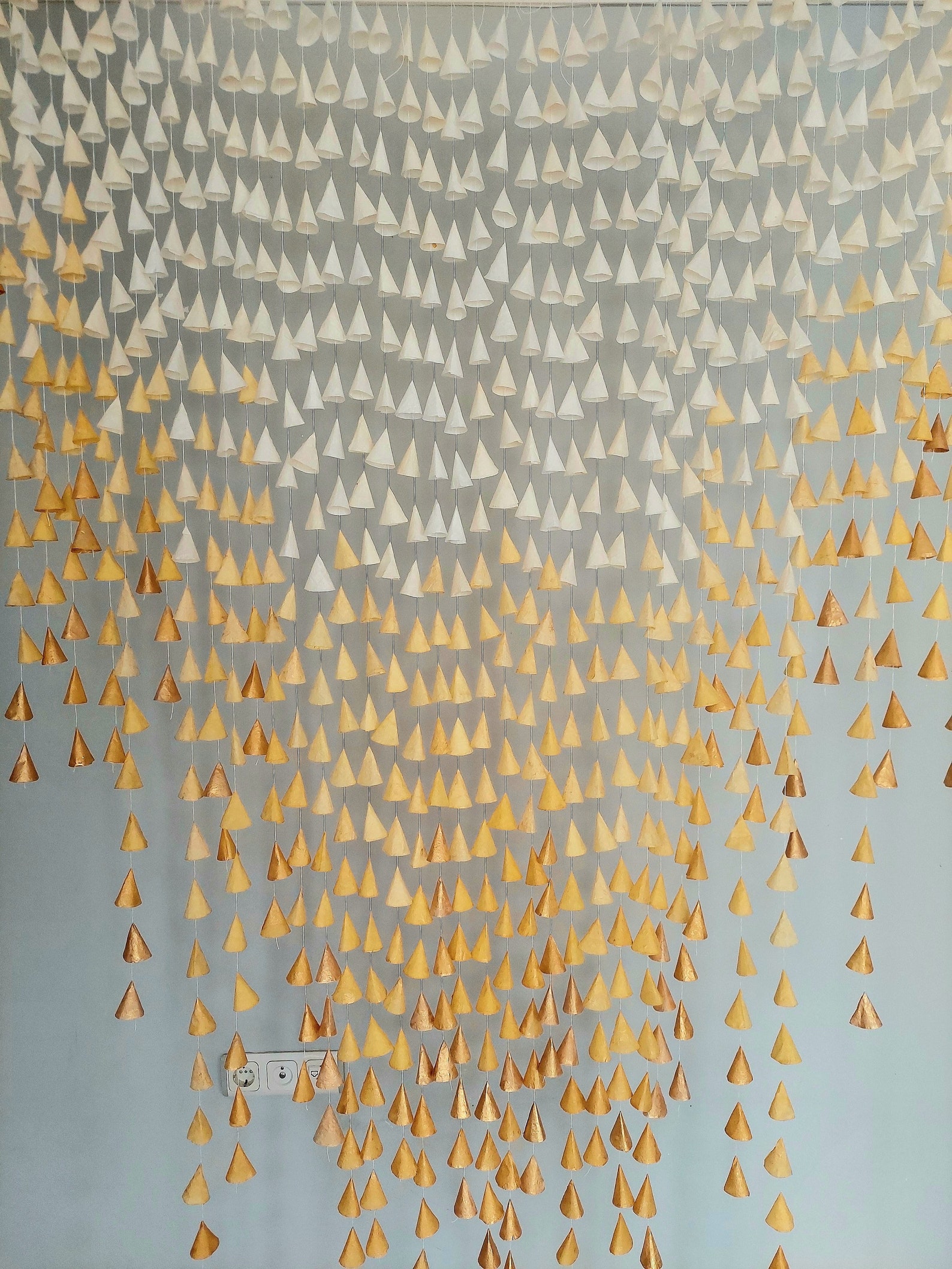Gold Ombre Paper Cone Garland: Bridal Shower Backdrop - Etsy