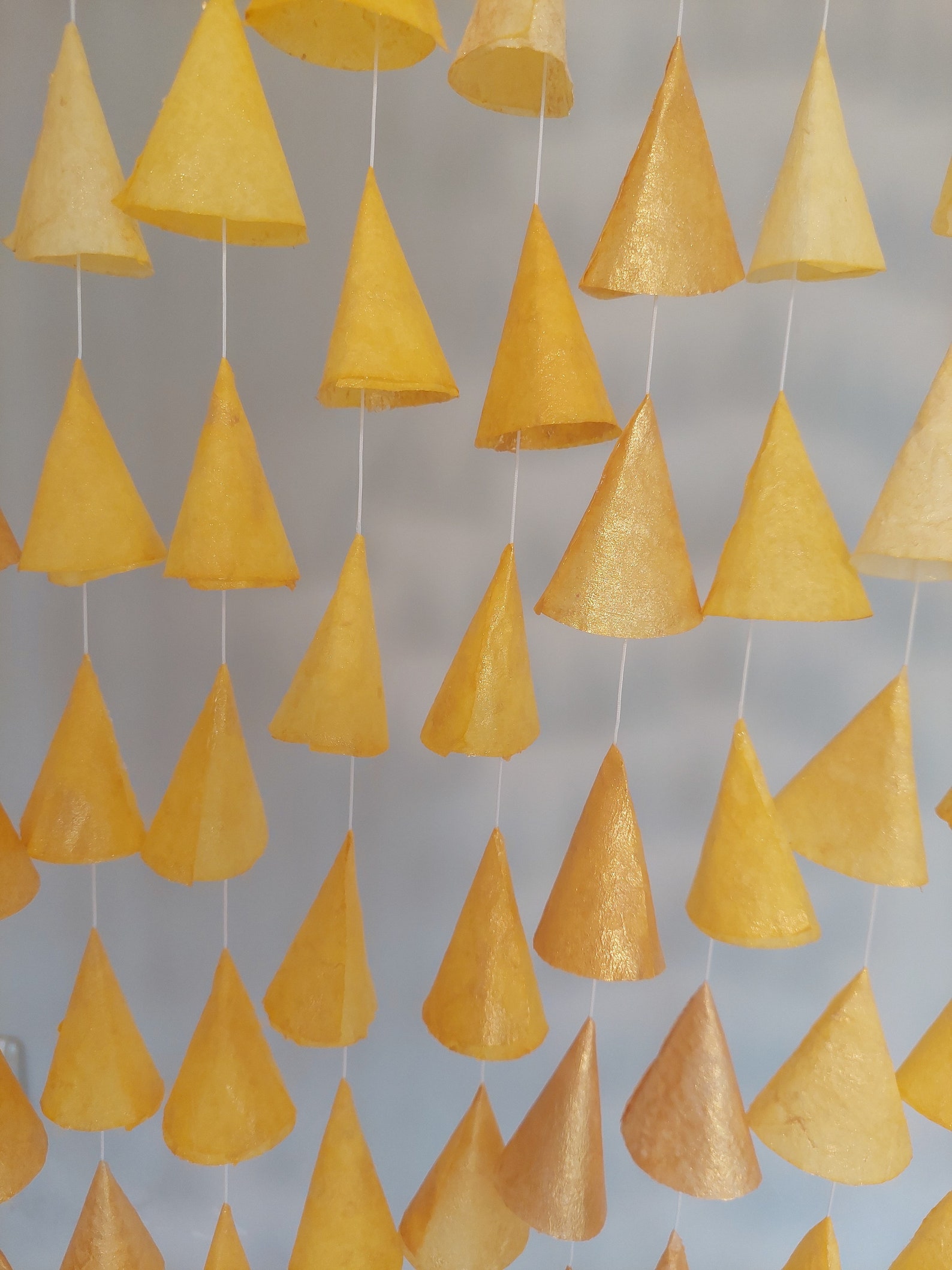 Gold Ombre Paper Cone Garland: Bridal Shower Backdrop - Etsy