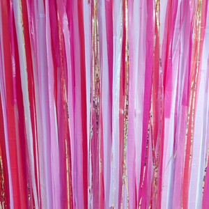 Streamer Backdrop, Bachelorette Party, Pink Wedding Ceremony Curtain ...