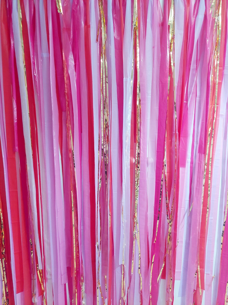 Streamer Backdrop, Bachelorette Party, Pink Wedding Ceremony Curtain ...