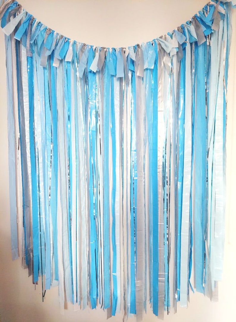 Blue Fringe Backdrop: Boy Birthday Party Photo Decor - Etsy