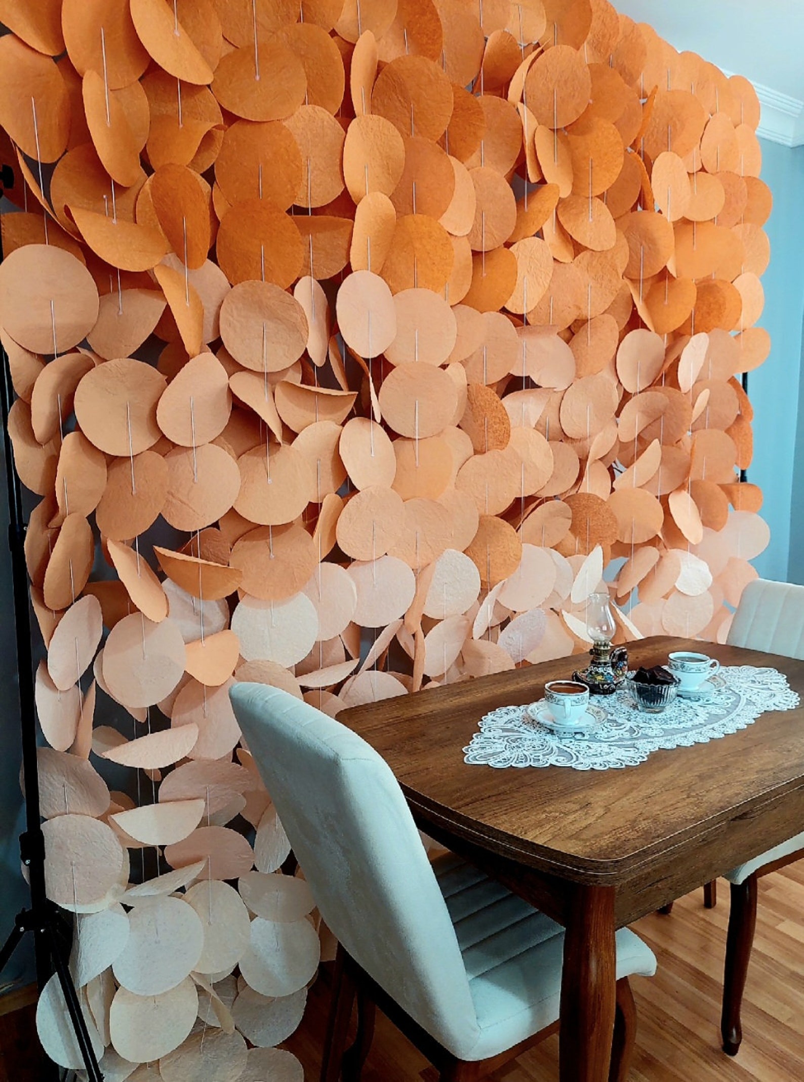 Paper Circle Garland Caramel Ombre, Bridal Party Backround, Dessert ...