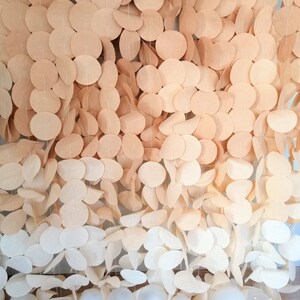 Beige Ombre Paper Circle Garland, Birthday Hanging Neutral Backdrop ...