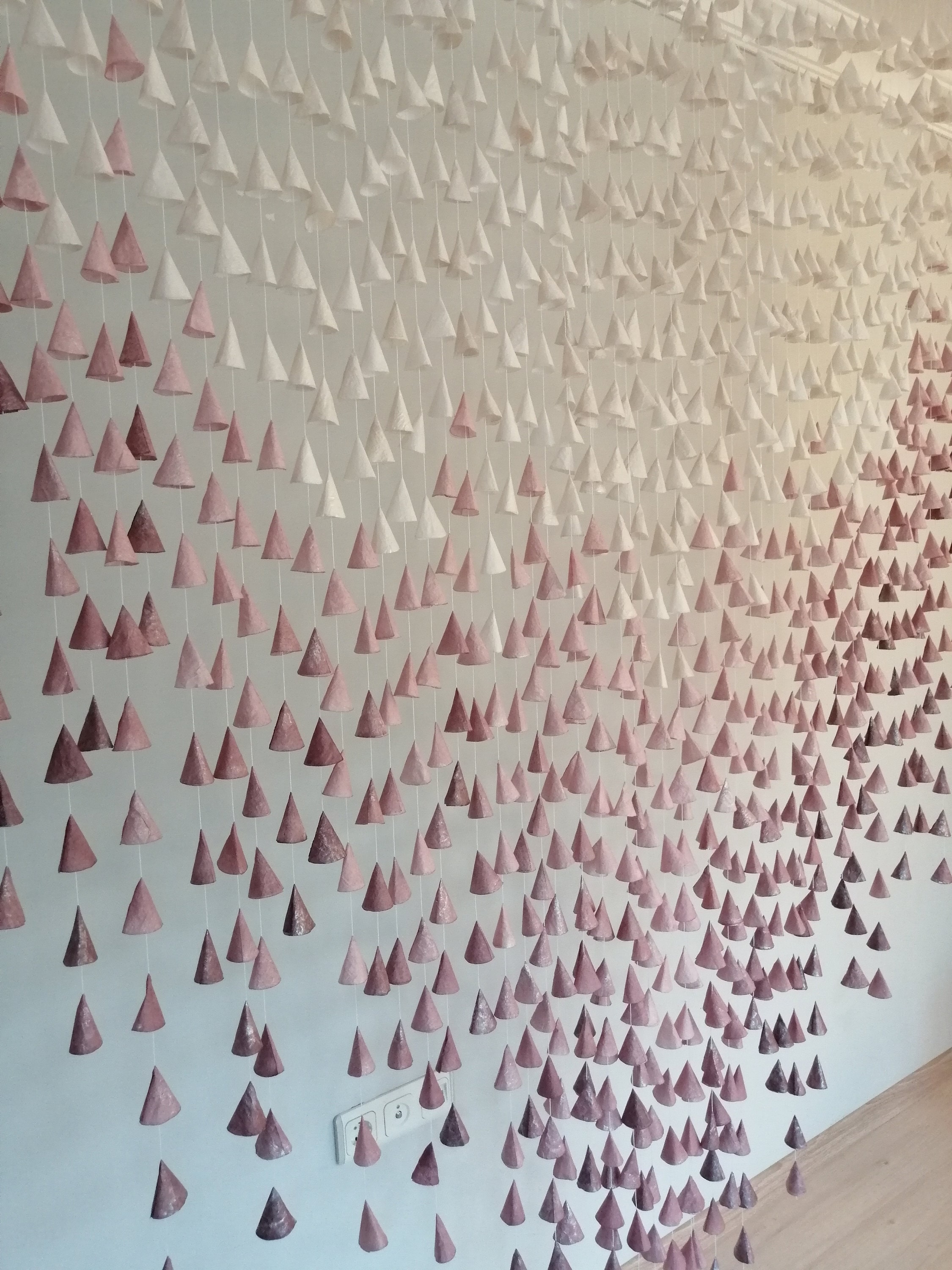 Rose Ombre Paper Cone Garland: Bridal Shower Backdrop - Etsy