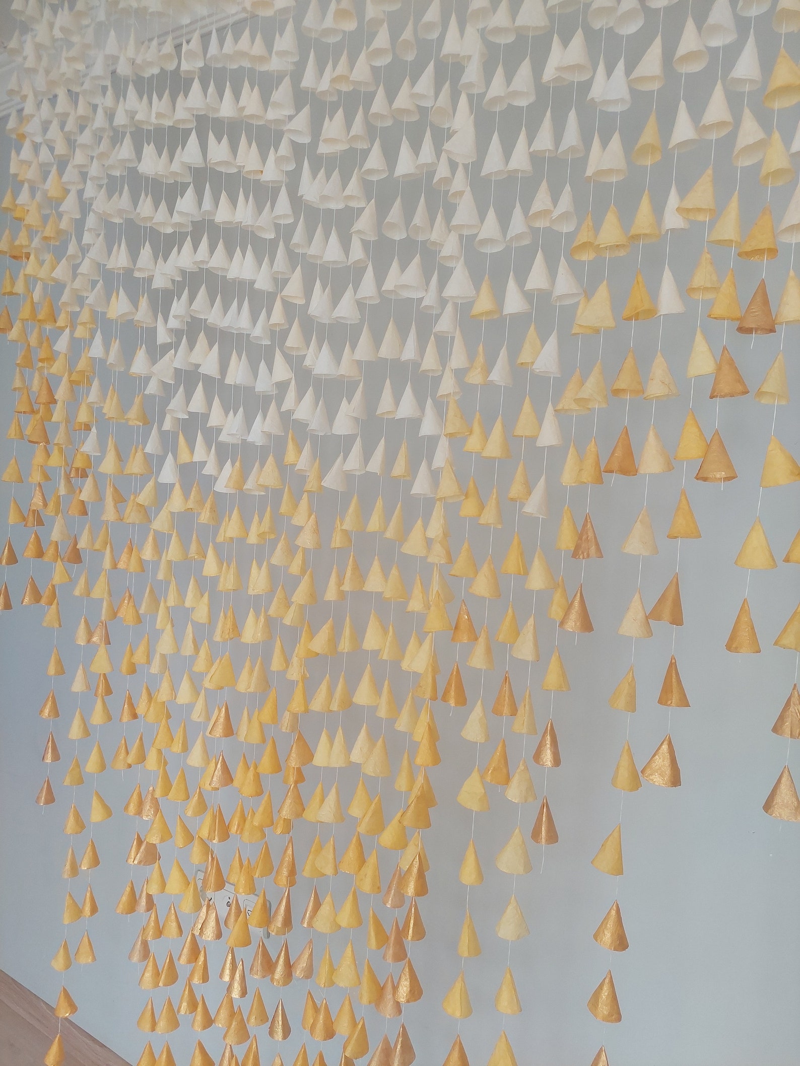 Gold Ombre Paper Cone Garland: Bridal Shower Backdrop - Etsy
