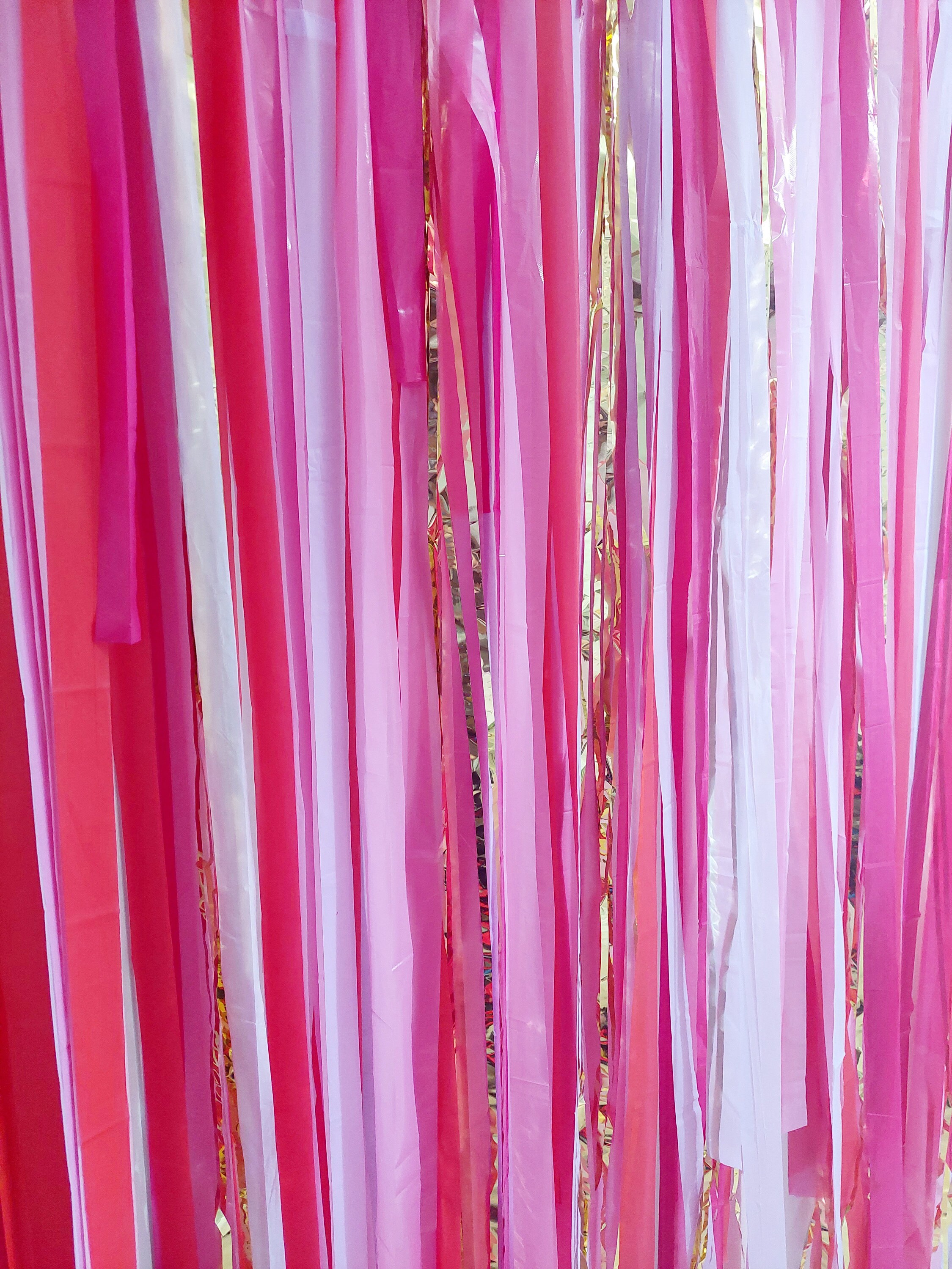 Streamer Backdrop, Bachelorette Party, Pink Wedding Ceremony Curtain ...