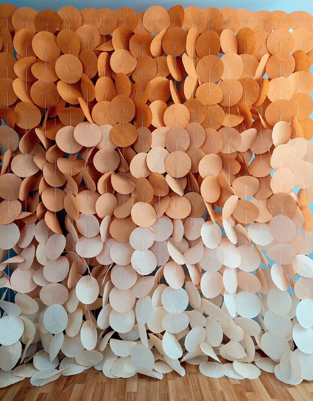 Paper Circle Garland Caramel Ombre, Bridal Party Backround, Dessert ...