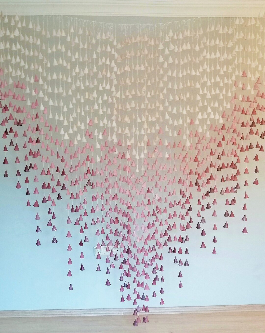 Rose Ombre Paper Cone Garland: Bridal Shower Backdrop - Etsy