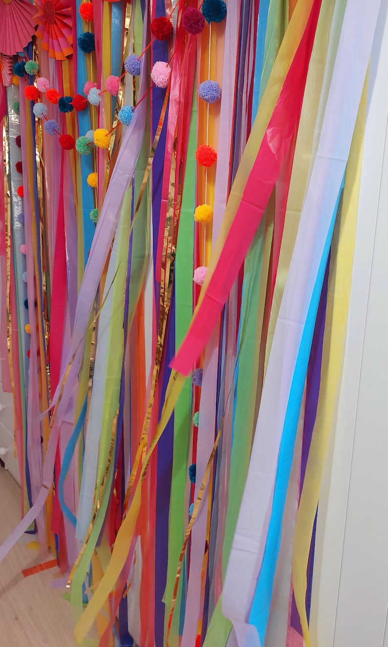 Colorful Streamer Backdrop Fiesta Party Decor Wedding - Etsy