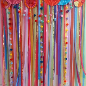 Colorful Streamer Backdrop, Fiesta Party Decor, Wedding Ceremony ...