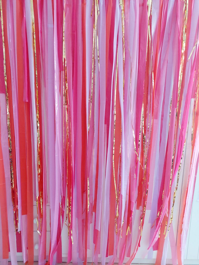 Streamer Backdrop Bachelorette Party Pink Wedding Ceremony - Etsy