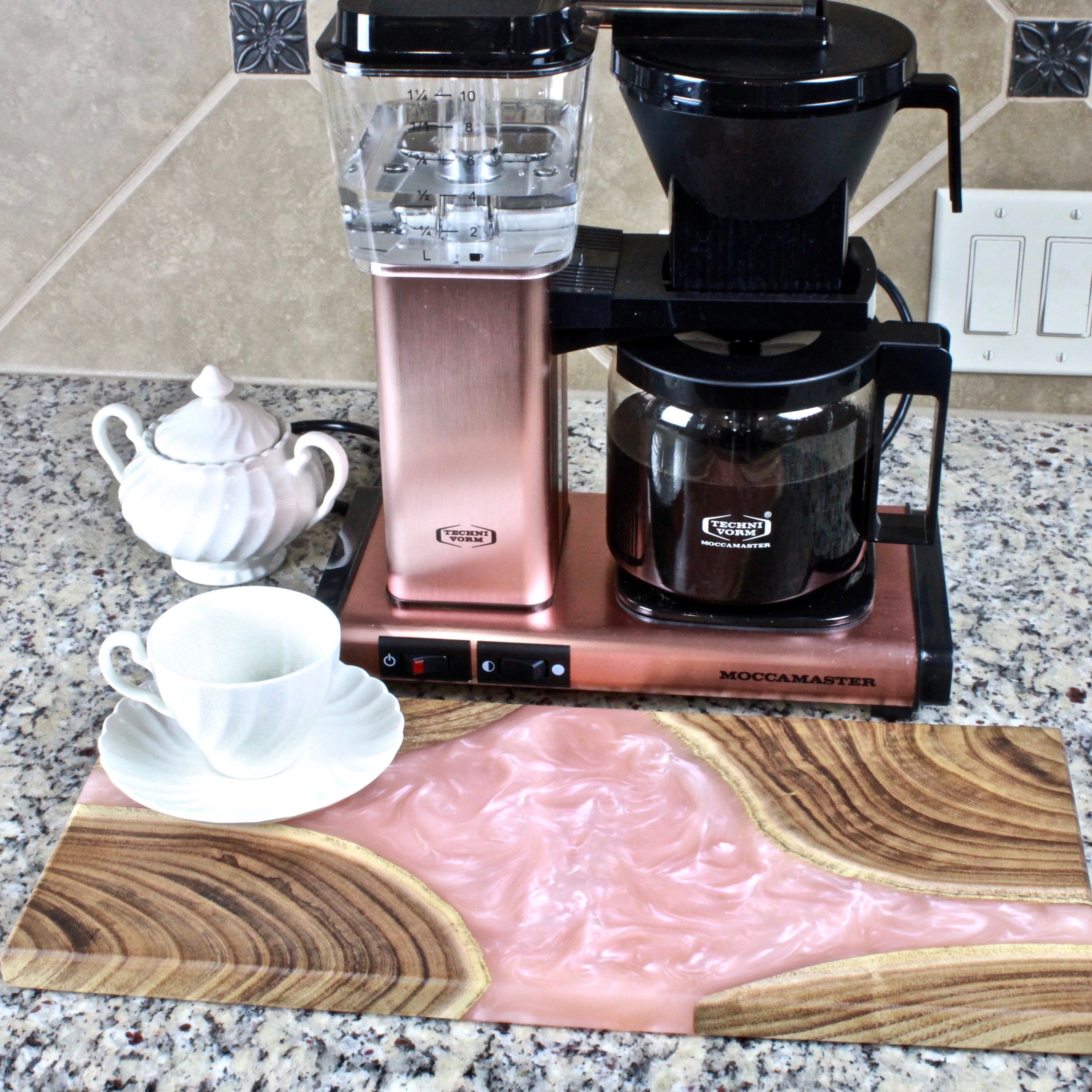 Mimosa wood/blush epoxy charcuterie board | Etsy