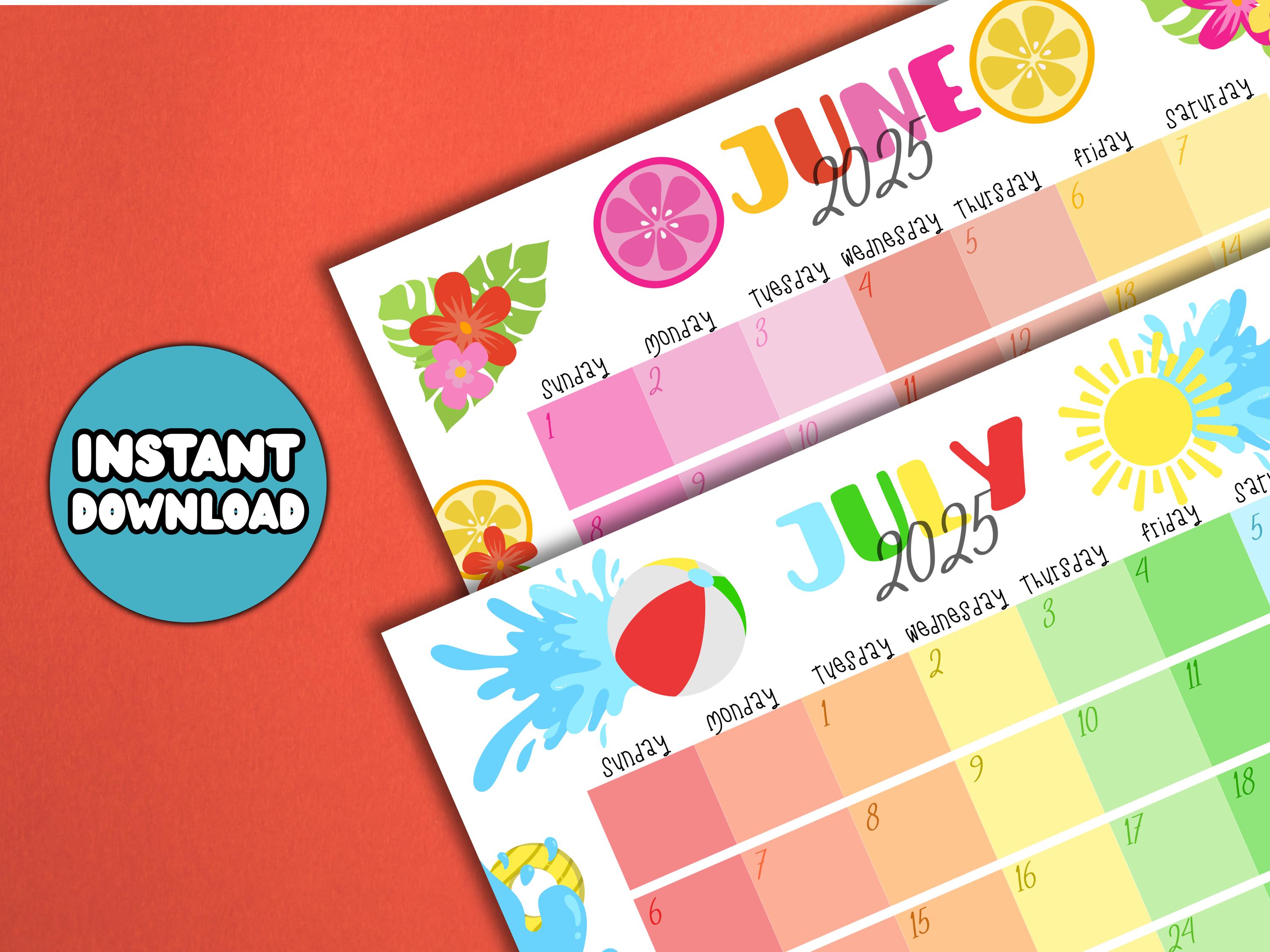 Printable 2025 - 2026 School Year Calendars: Set of 12 Months - Etsy