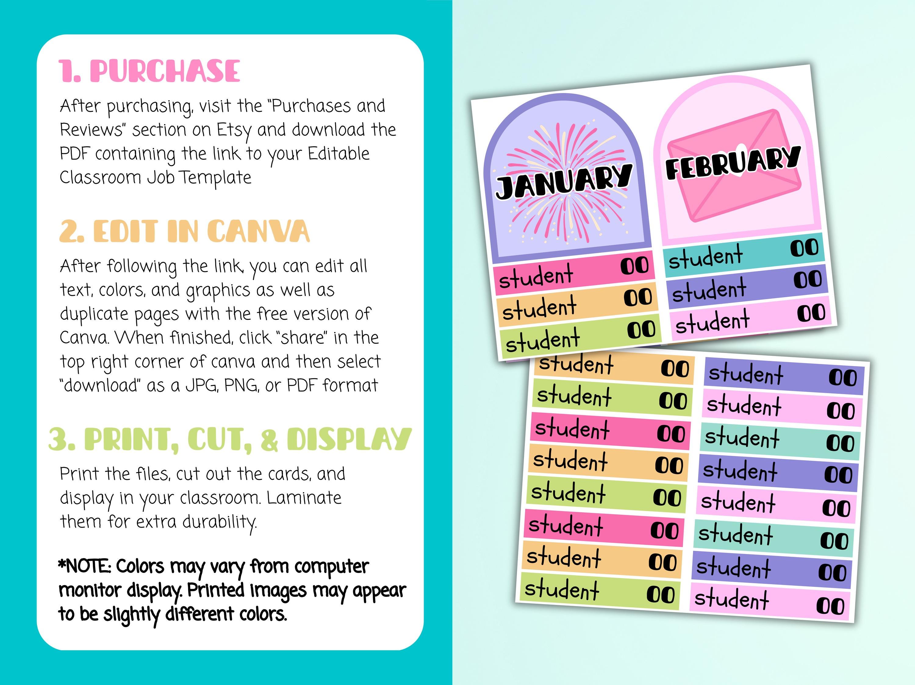 Editable Rainbow Classroom Birthdays Display - Etsy