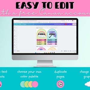 Editable Rainbow Classroom Birthday Display Canva Template - Etsy