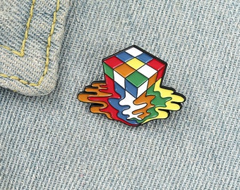 Rubik's Cube Enamel Pin - Etsy