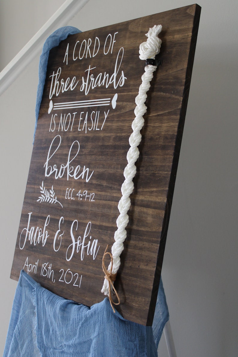 Cord of Three Strands Bible Verse Ecclesiastes 4:12 Unity Sign Wedding ...