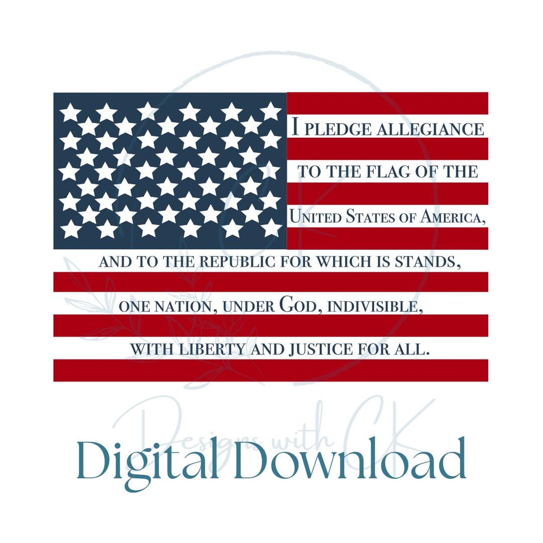Pledge of Allegiance | Patriotic SVG PNG | Digital Download | Instant ...