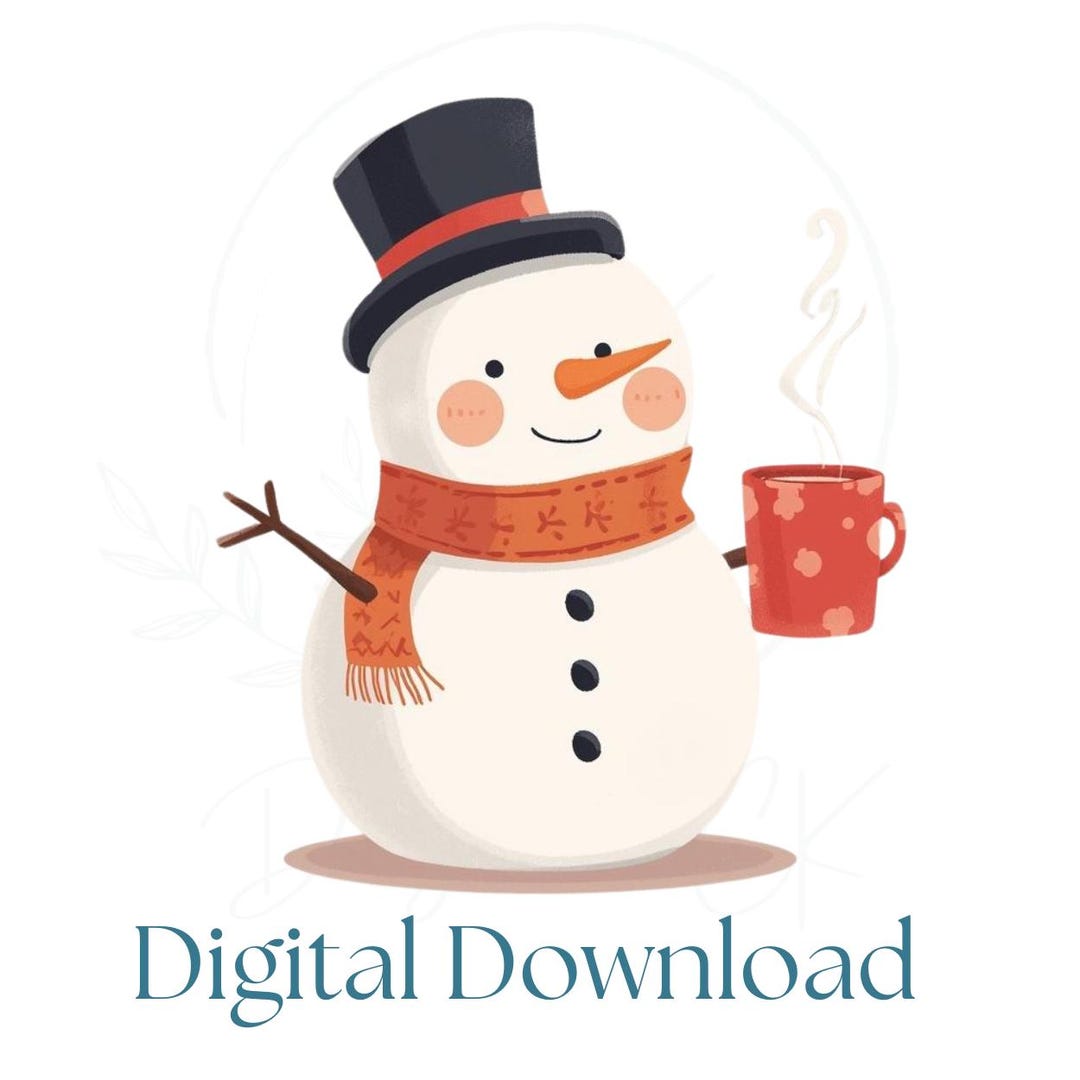 Cozy Snowman Hot Cocoa SVG PNG | Digital Download | Winter Snowman ...
