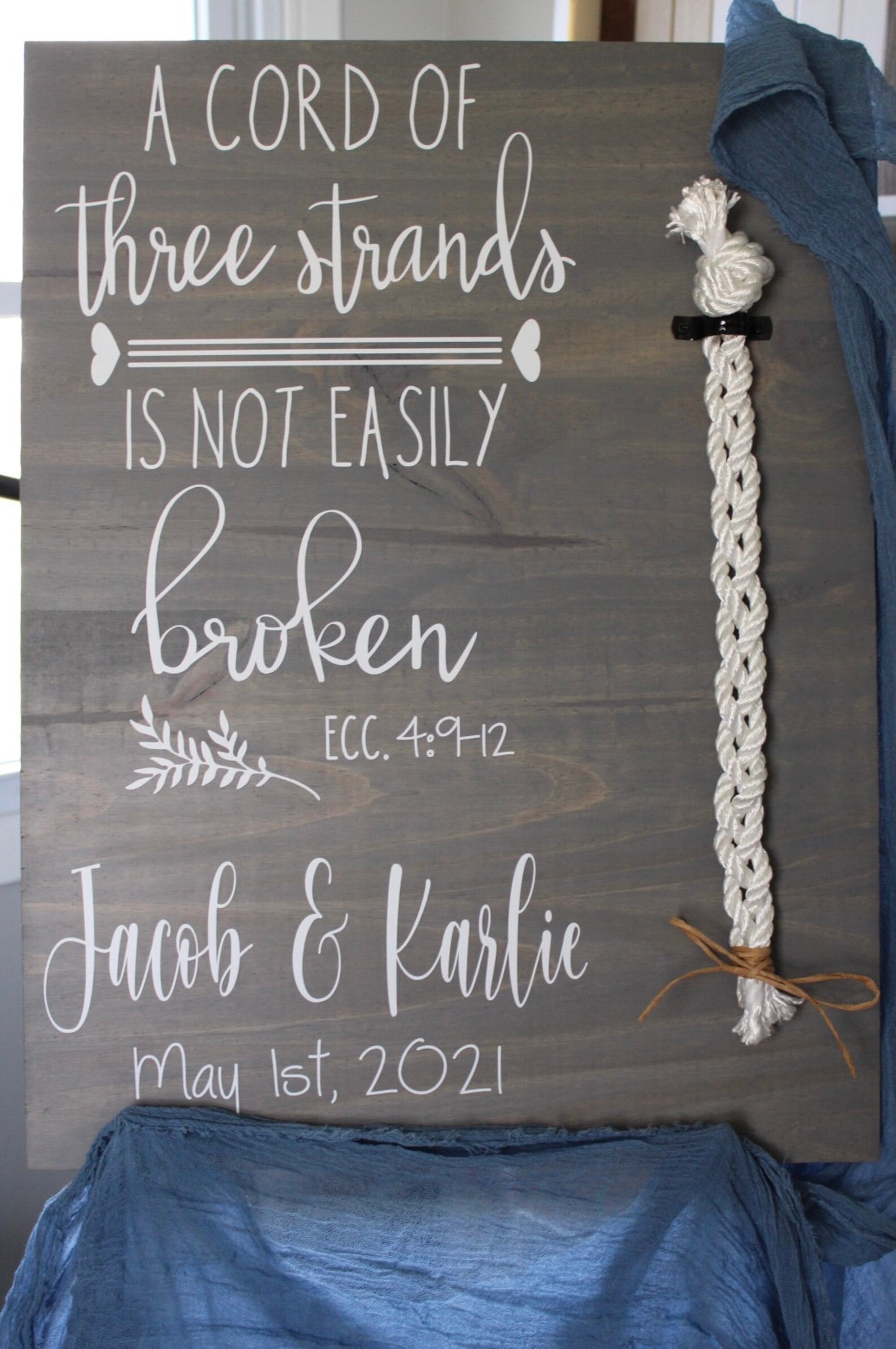 Cord of Three Strands Bible Verse Ecclesiastes 4:12 | Etsy