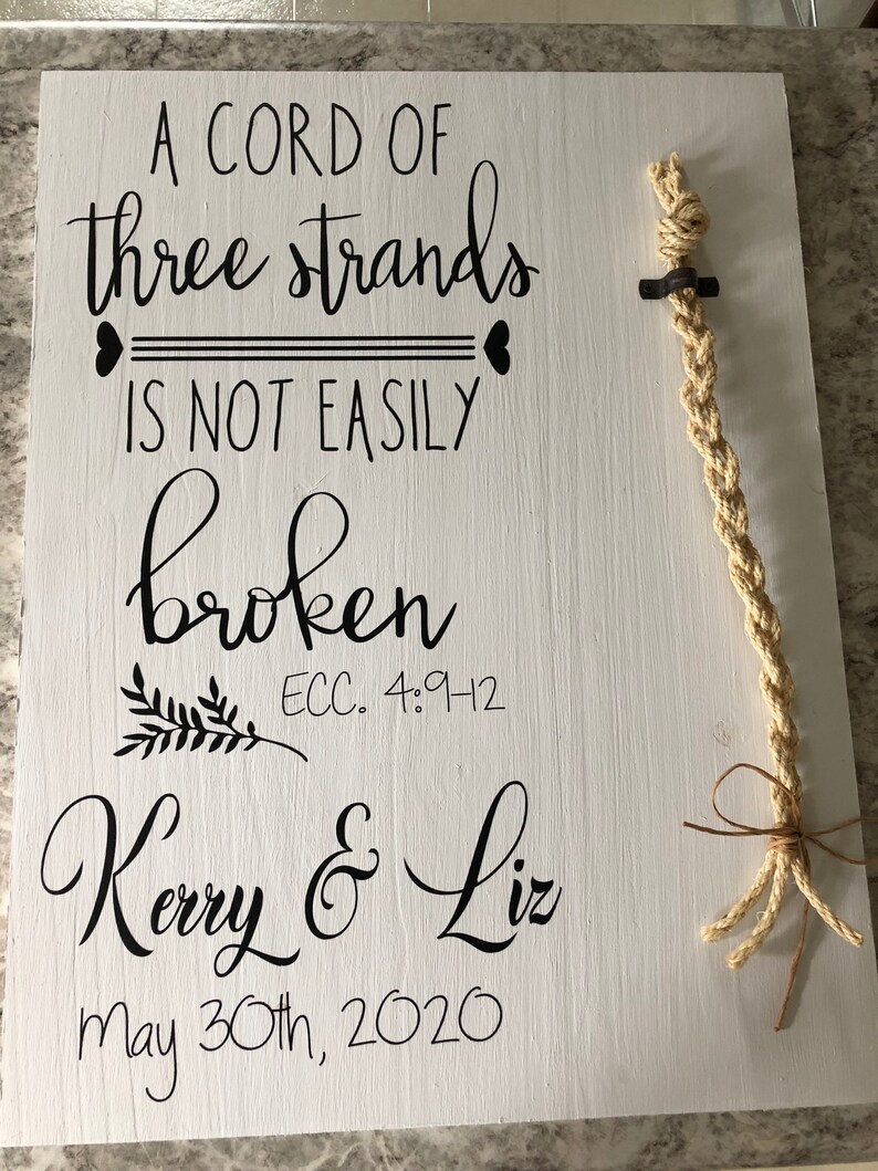 Cord of Three Strands Bible Verse Ecclesiastes 4:12 | Etsy
