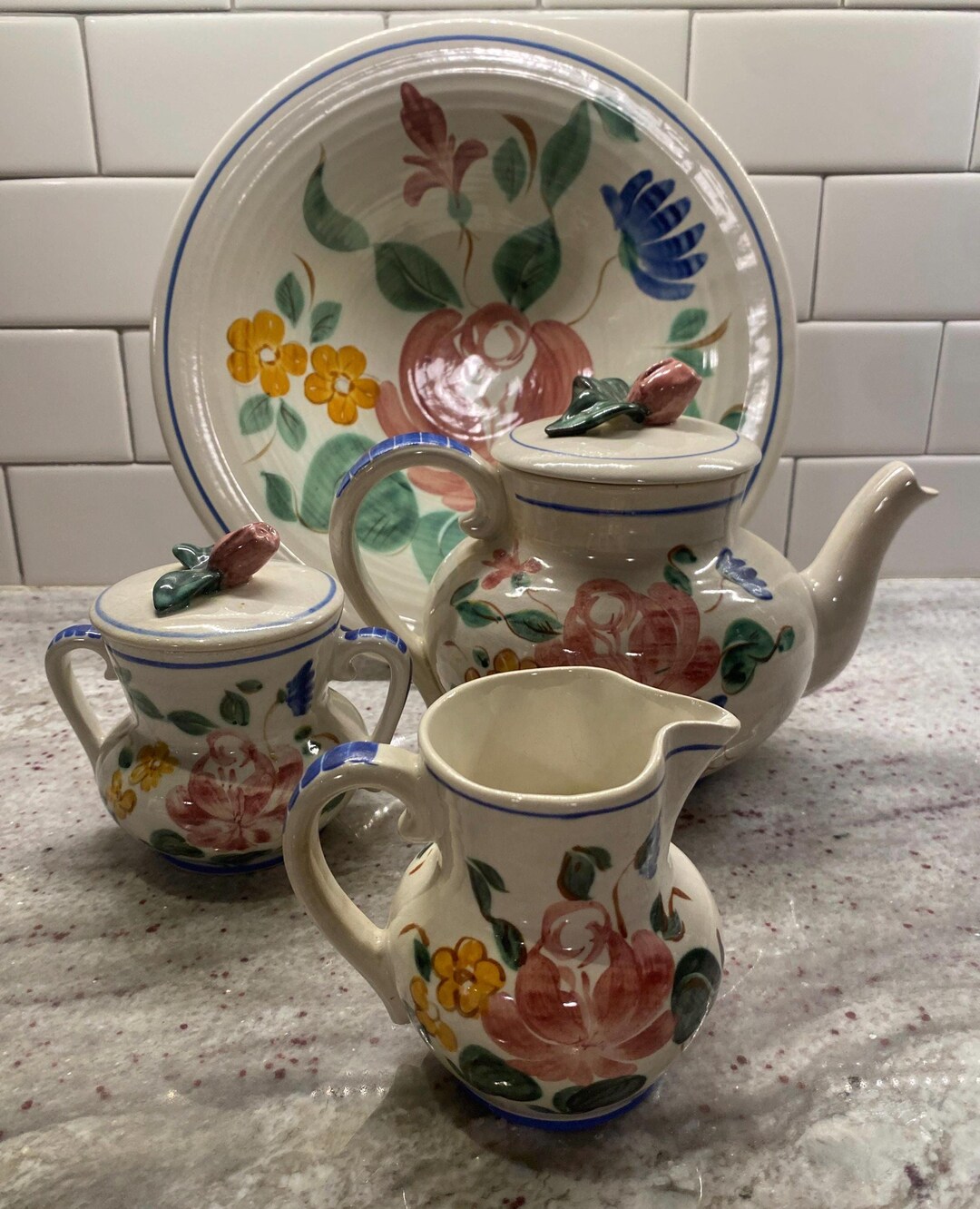 Orleans by Red Wing Pottery Company-centerpiece Bowl-teapot-creamer ...