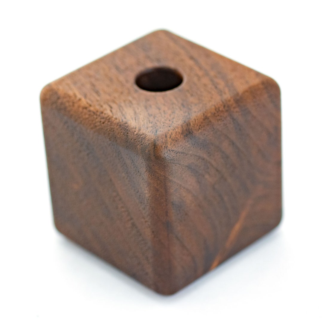 Walnut Wooden Block Single Pen Holder Stand Artisan - Etsy